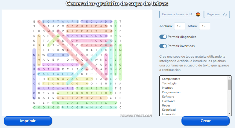 Crear sopa de letras con IA sin despeinarse con esta herramienta ...
